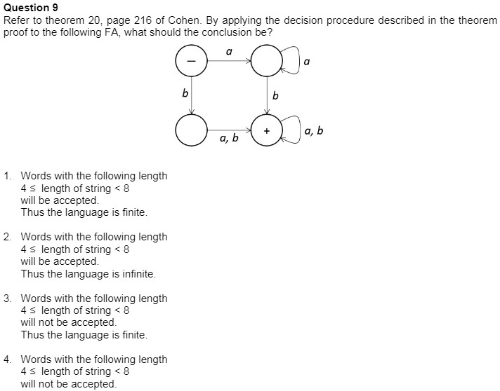 Question 9 Refer to theorem 20, page 216 of Cohen. By applying the ...