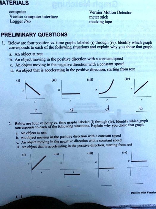 Materials: computer, Vernier computer interface, Logger Pro, Vernier ...