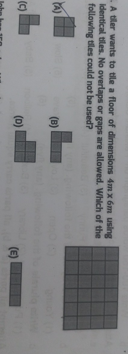SOLVED: A tiler wants to tile a floor of dimensions 4 m × 6 m using identical tiles. No overlaps ...