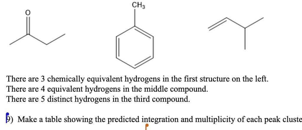 SOLVED: There are 3 chemically equivalent hydrogens in the first ...