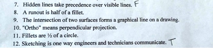 hidden lines take precedence over visible lines f a runout is half of a ...