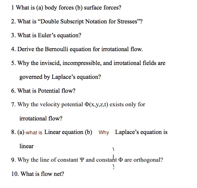 1 What Is A Body Forces B Surface Forces 2 What Is Double Subscript Notation For Stresses 3 What