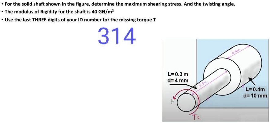 SOLVED: For the solid shaft shown in the figure, determine the maximum ...
