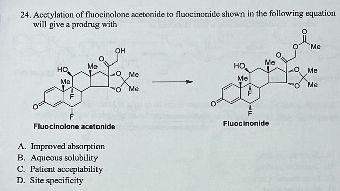 VIDEO solution: Acetylation of fluocinolone acetonide to fluocinonide ...