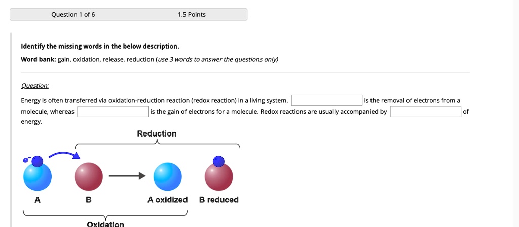 SOLVED: Question 1 of 6 1.5 Points Identify the missing words in the below description. Word ...