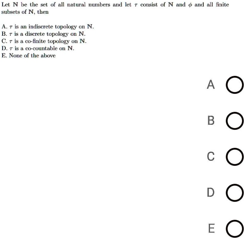 SOLVED:Let N be the set of all natural numbers and let subsets of N.then consist of N and 0 and ...