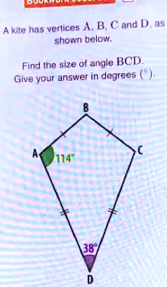 SOLVED: Vertices A, B, and D are shown below: Find the size of angle BCD. Give your answer in ...