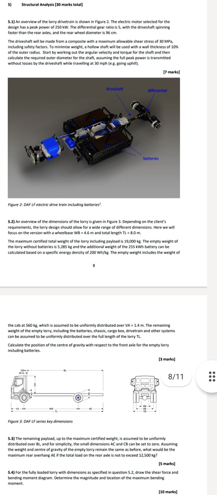 structural analysis 30 marks total 51 an overview of the lorry drivetrain is shown in figure 2 ...