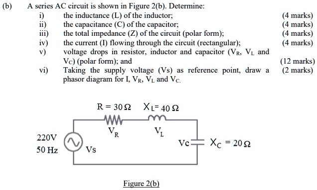 SOLVED: A series AC circuit is shown in Figure 2(b). Determine: i) the ...