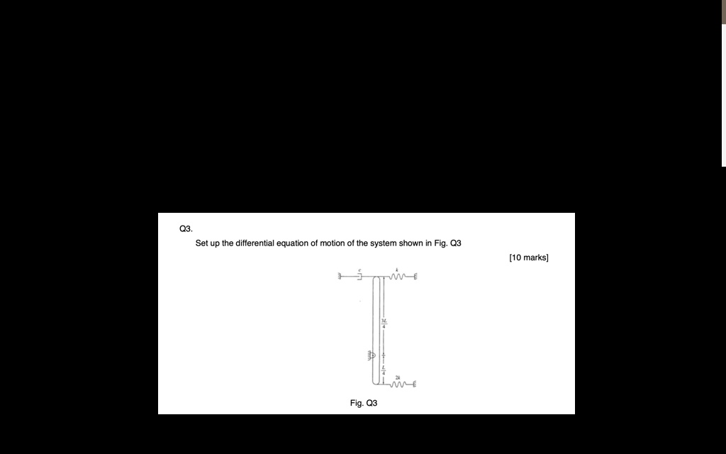 SOLVED: Set up the differential equation of motion of the system shown ... SOLVED: Set up the differential equation of motion of the system shown ...