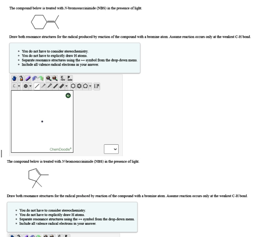 Solved The Cornpound Below Treated With Brorrosuccrlmide Nbs M