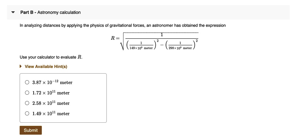 Part B - Astronomy calculation In analyzing distances by...