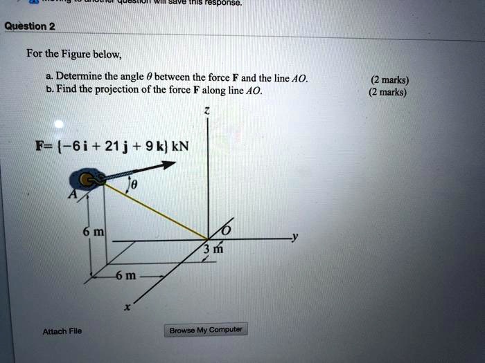 Question 2 For the Figure below, a. Determine the angle θbetween the ...