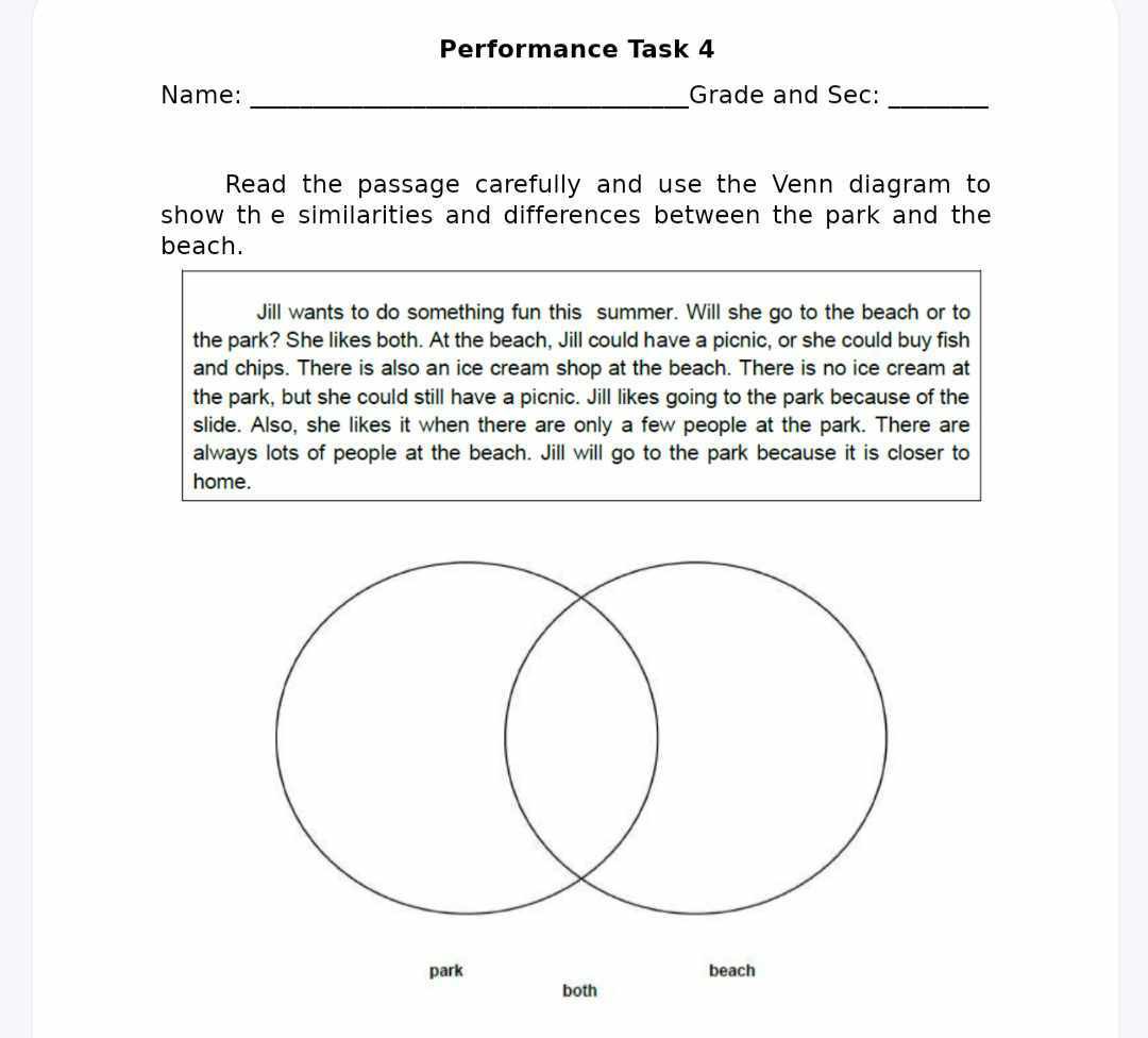 Performance Task 4 Name: Grade and Sec: Read the passage carefully and ...