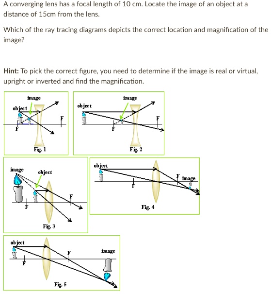 A converging lens has a focal length of 10 cm. Locate the image of an ...