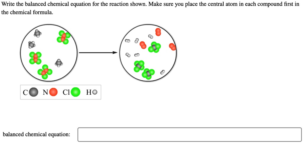 Write the balanced chemical equation for the reaction shown. Make sure ...