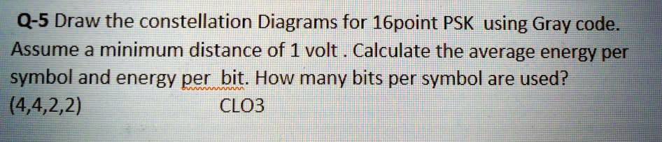 Q-5 Draw the constellation Diagrams for 16point PSK using Gray code ...