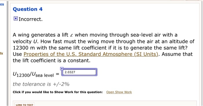 SOLVED: A wing generates lift when moving through sea-level air with a ...