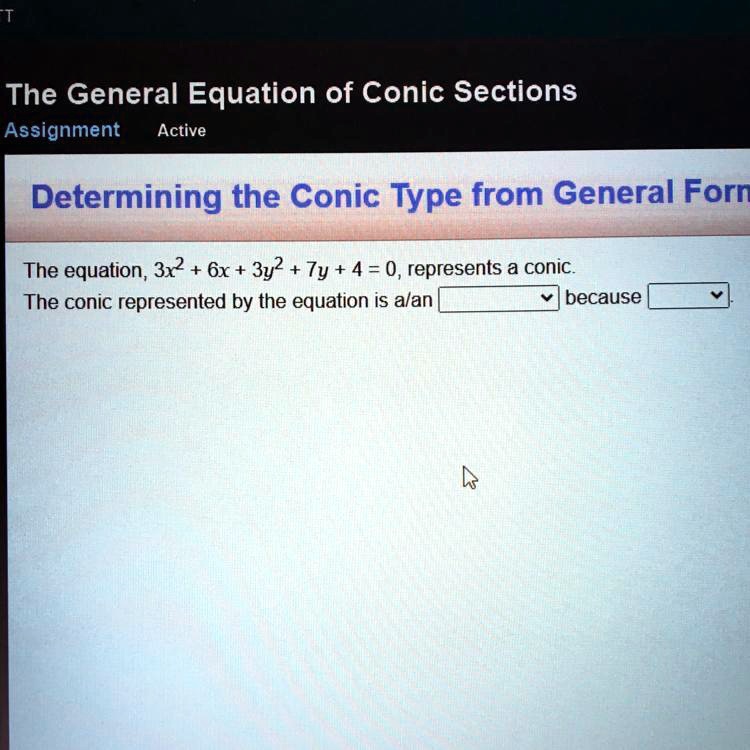 The General Equation of Conic Sections Determining the Conic Type from ...