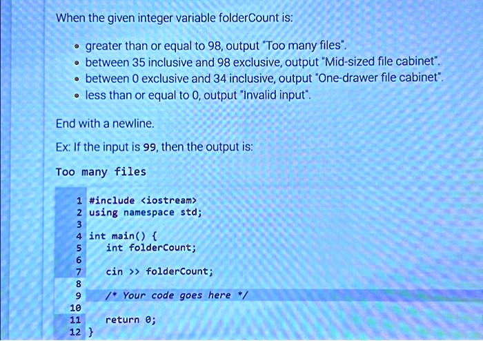 Solved Texts When The Given Integer Variable Foldercount Is Greater Than Or Equal To 98 0931