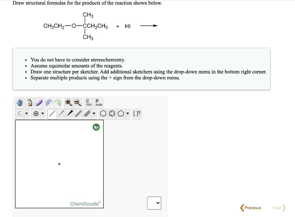 SOLVED:Draw structural formulas for the products of the reaction shown below. CH3 CH_CHz~O ...