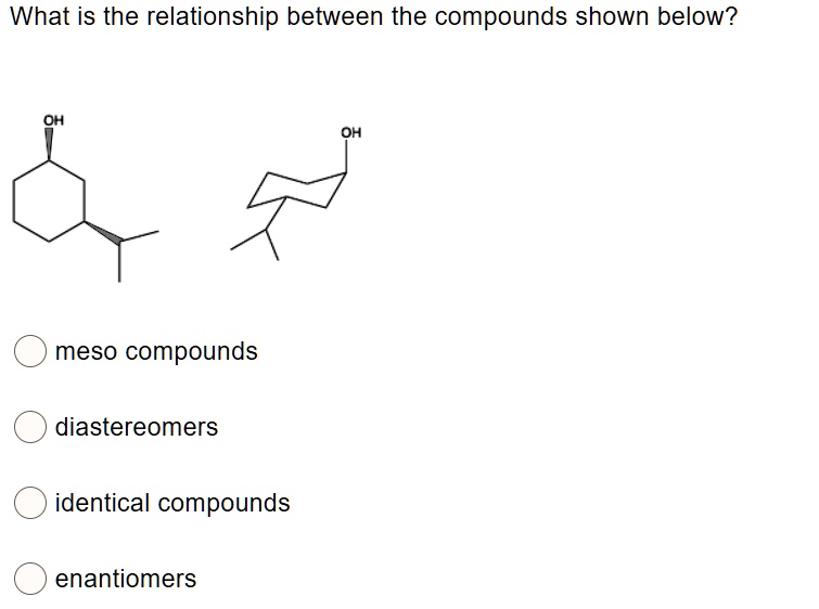 SOLVED: What is the relationship between the compounds shown below? OH ...