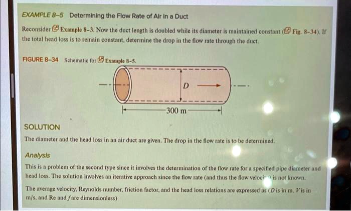 EXAMPLE 8-5 Determining the Flow Rate of Air in a Duct Reconsider Example 8-3. Now the duct ...
