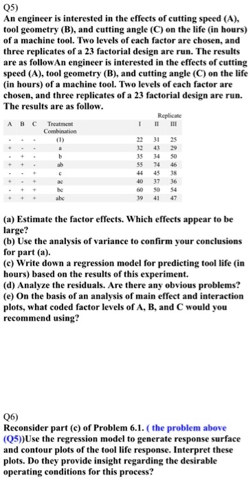 VIDEO solution: An engineer is interested in the effects of cutting speed (A), tool geometry (B ...