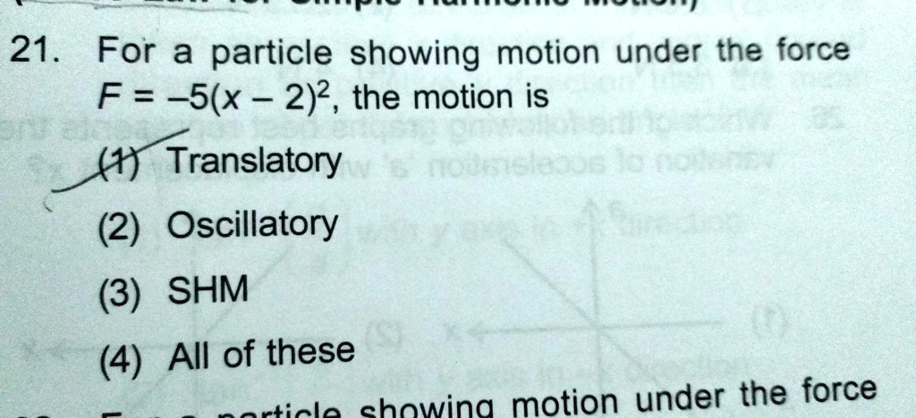 SOLVED: For a particle showing motion under the force f = -5(x-2)^2 ...