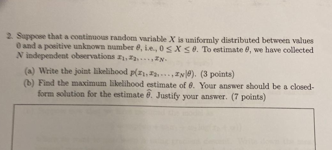 SOLVED: 2. Suppose that a continuous random variable X is uniformly distributed between values 0 ...