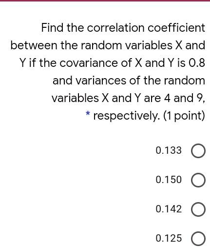 SOLVED:Find the correlation coefficient between the random variables X ...