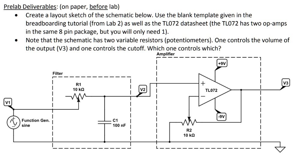 Prelab Deliverables: (on paper, before lab) • Create a layout sketch of ...