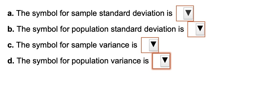 Sample Standard Deviation Symbol