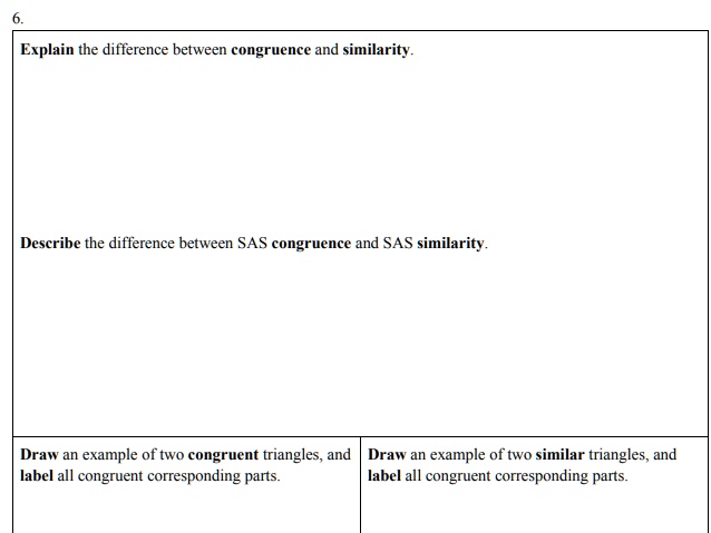 SOLVED: Explain the difference between congruence and similarity ...