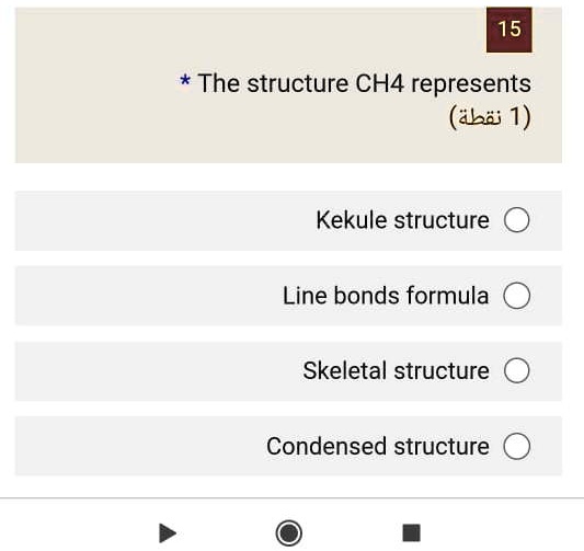 SOLVED: 15 The structure CH4 represents (abi 1) Kekule structure Line ... SOLVED: 15 The structure CH4 represents (abi 1) Kekule structure Line ...