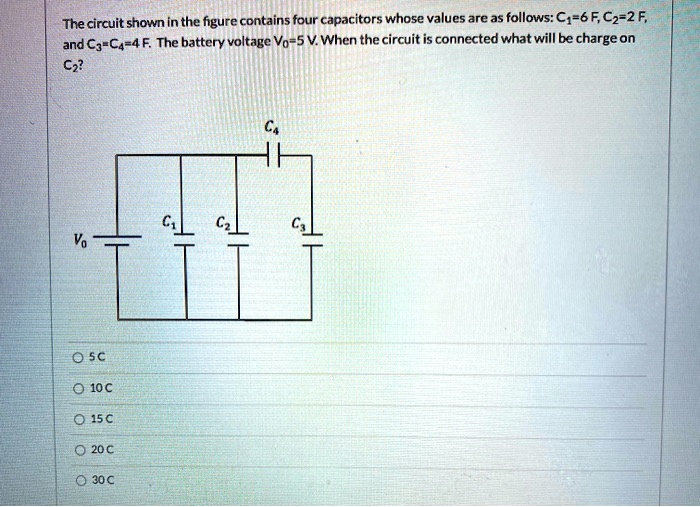 the circuit shown in the figure contains four capacitors whose values are as follows c 6fcz 2 f ...