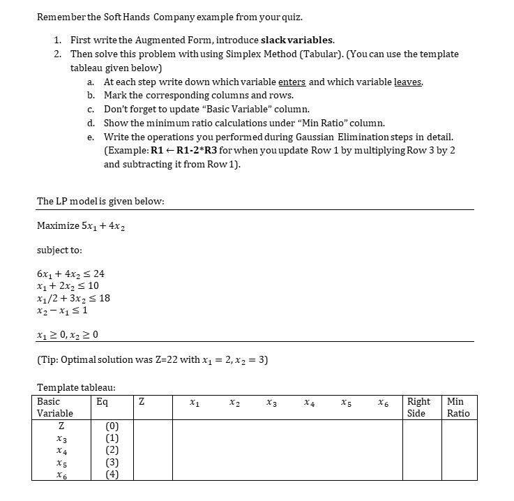rememberthe soft hands company example from your quiz first write the ...