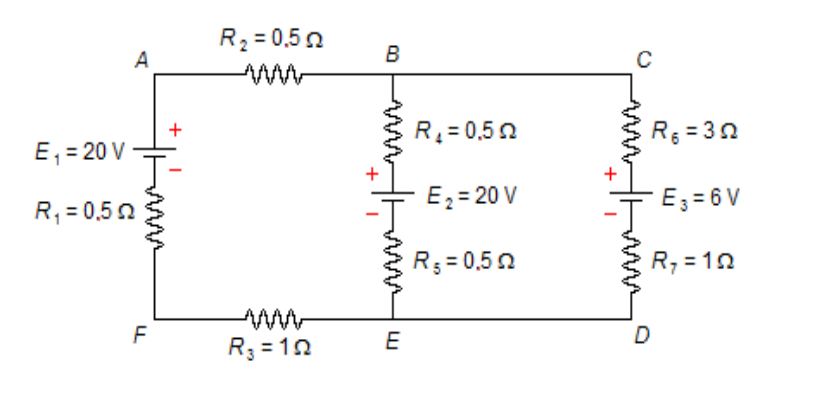 set up the equations to find the current in each branch of the circuit ...