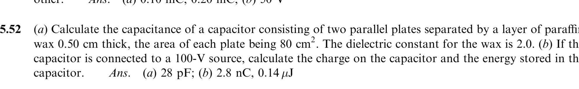 552 a calculate the capacitance of a capacitor consisting of two ...