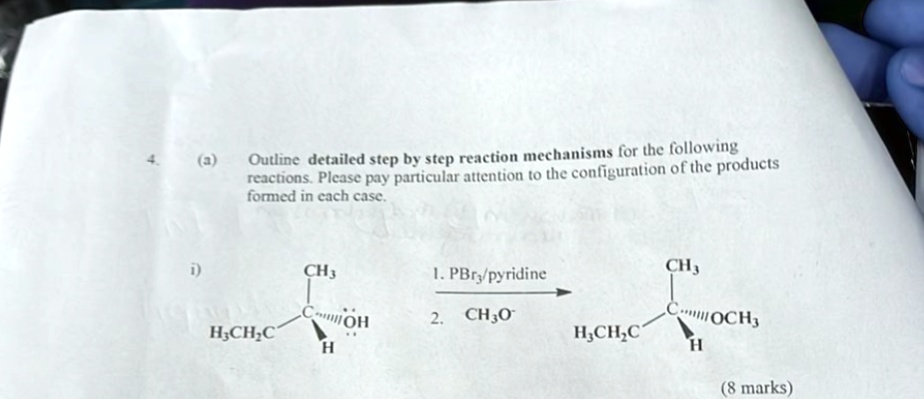 SOLVED: Formed in each case: i) CH3 1. PBr/pyridine CH3 lOH H 2. CHO ...