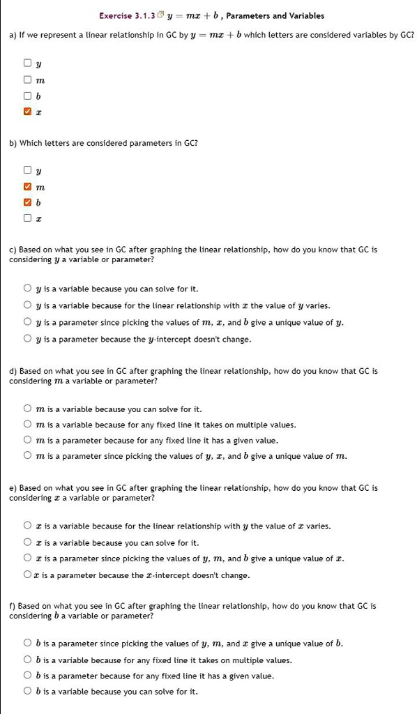 SOLVED: Exercise 3.1.3 LI y mT Parameters nd Variables If we represent ...