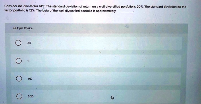 Consider the one-factor APT. The standard deviation of return on a well ...