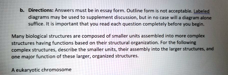SOLVED: Directions: Answers must be in essay form. Outline form is not ...