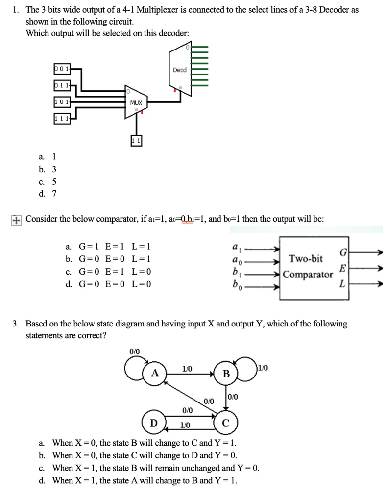 the 3 bits wide output of a 4 multiplexer is connected to the select ...