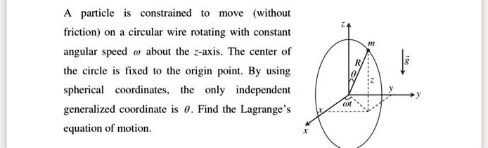 SOLVED: A particle is constrained to move without friction on a ...