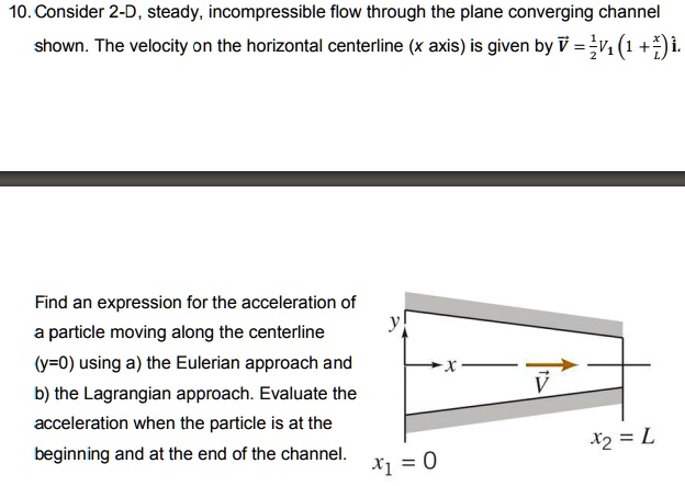 l0consider 2 dsteadyincompressible flow through the plane converging ...