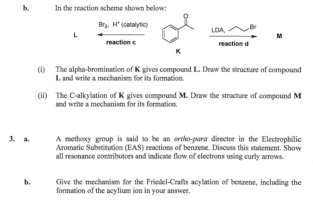 in the reaction scheme shown below b brz ht catalytic br lda m reaction ...
