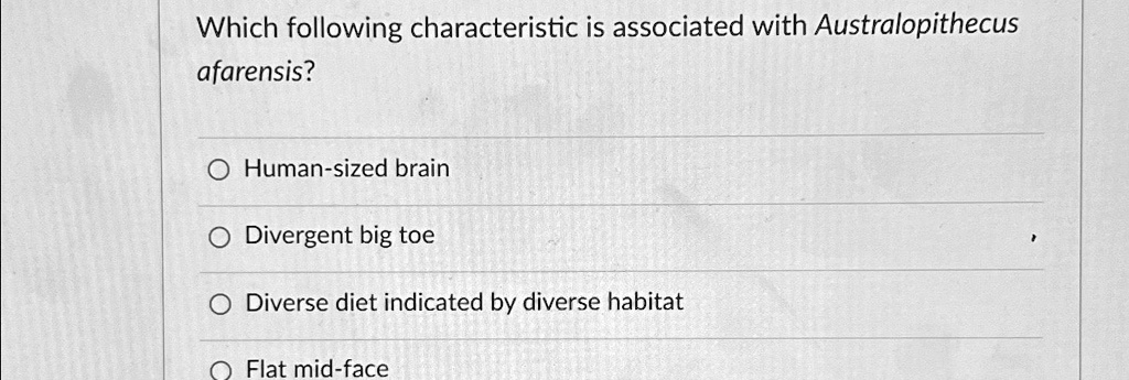 SOLVED: Which following characteristic is associated with ...