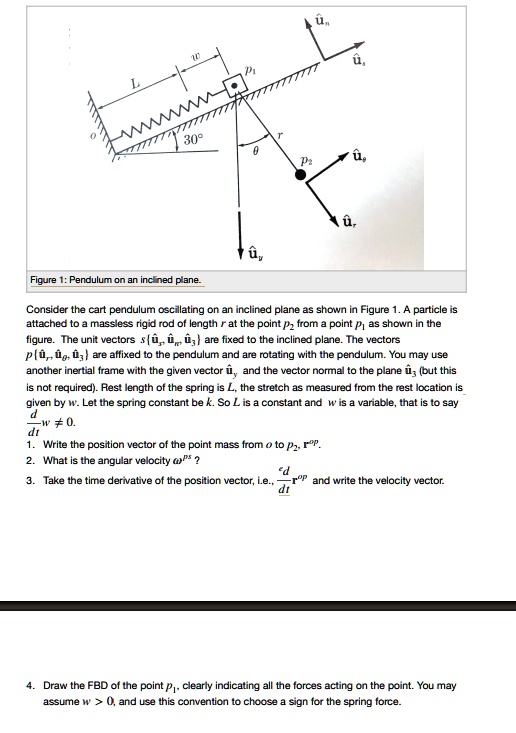[GET ANSWER] 20 un L P1 77777 ûs 30° O P2 ûθûr ûv Figure 1: Pendulum on ...