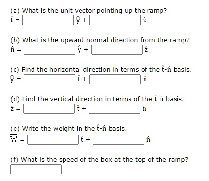 SOLVED:What is the unit vector pointing up the ramp? What is tne upward ...